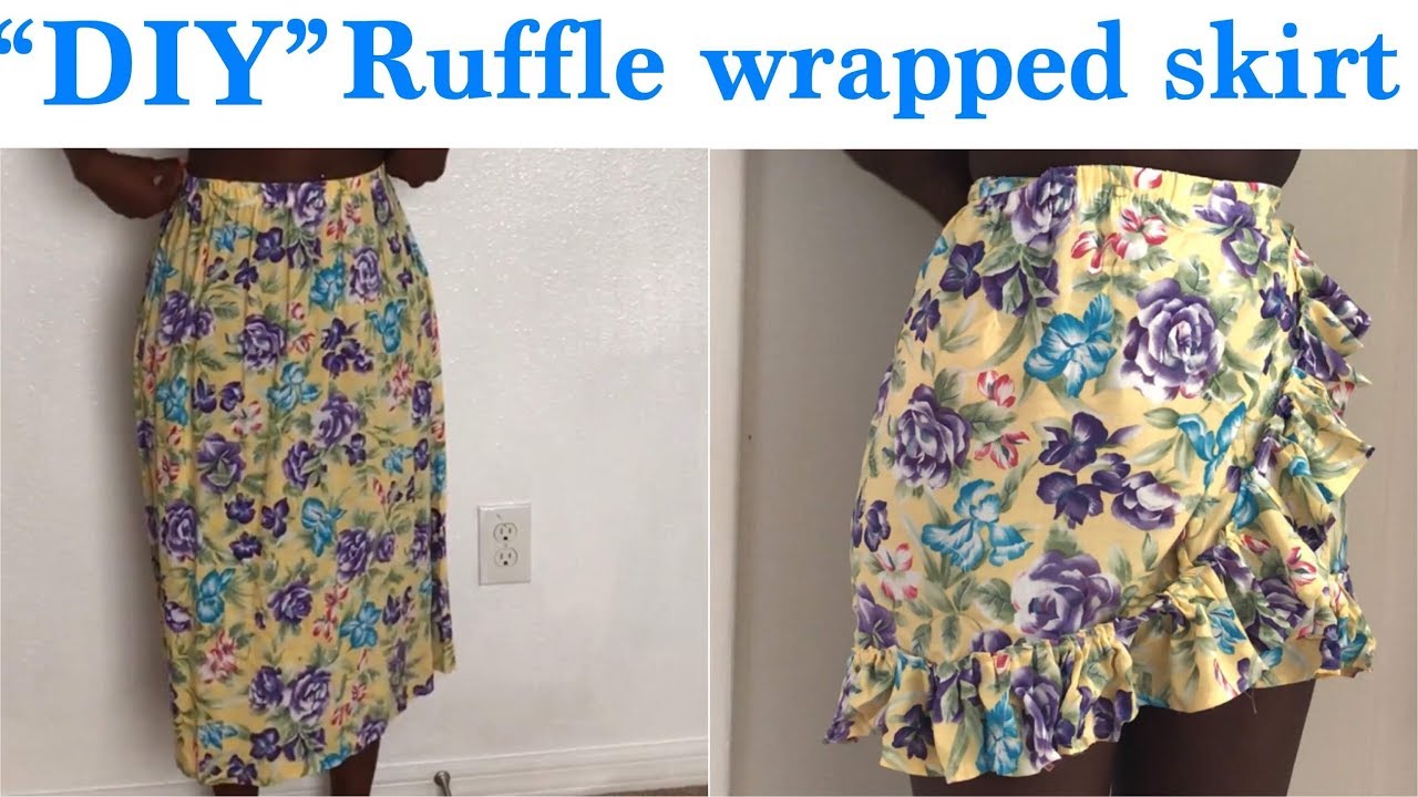 DIY RUFFLE WRAP SKIRT - YouTube