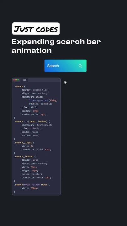 Search Bar Animation Effect In Css Programming Css Vscode Html Javascript Webdeveloper