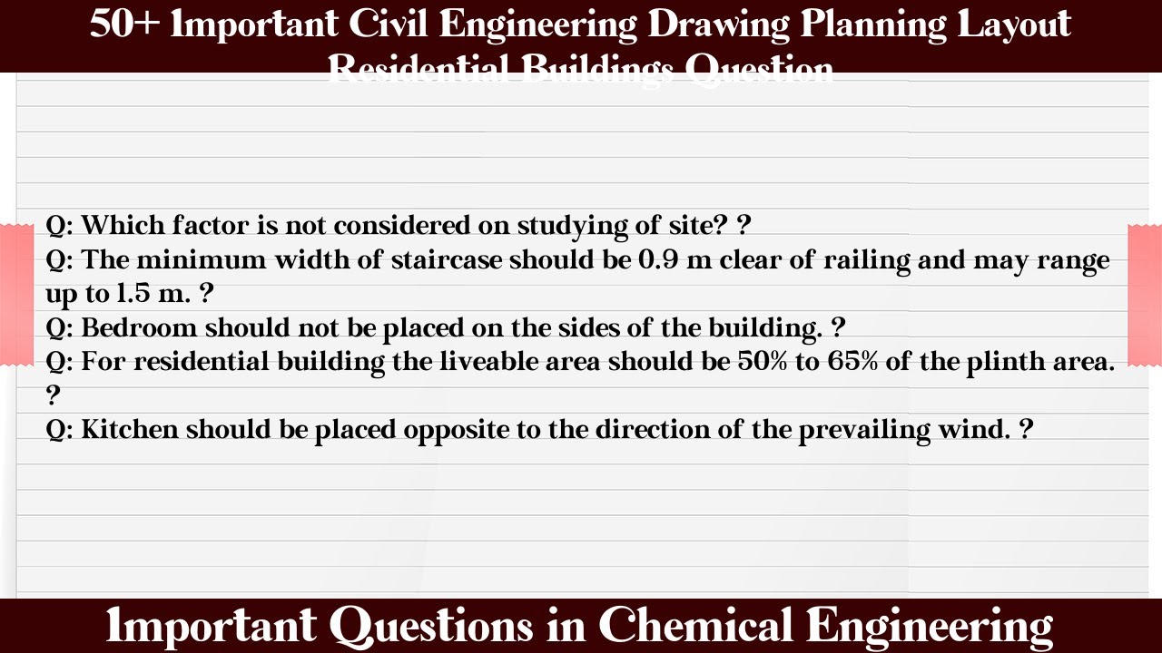 MCQ Questions Civil Engineering Drawing Planning Layout Residential ...