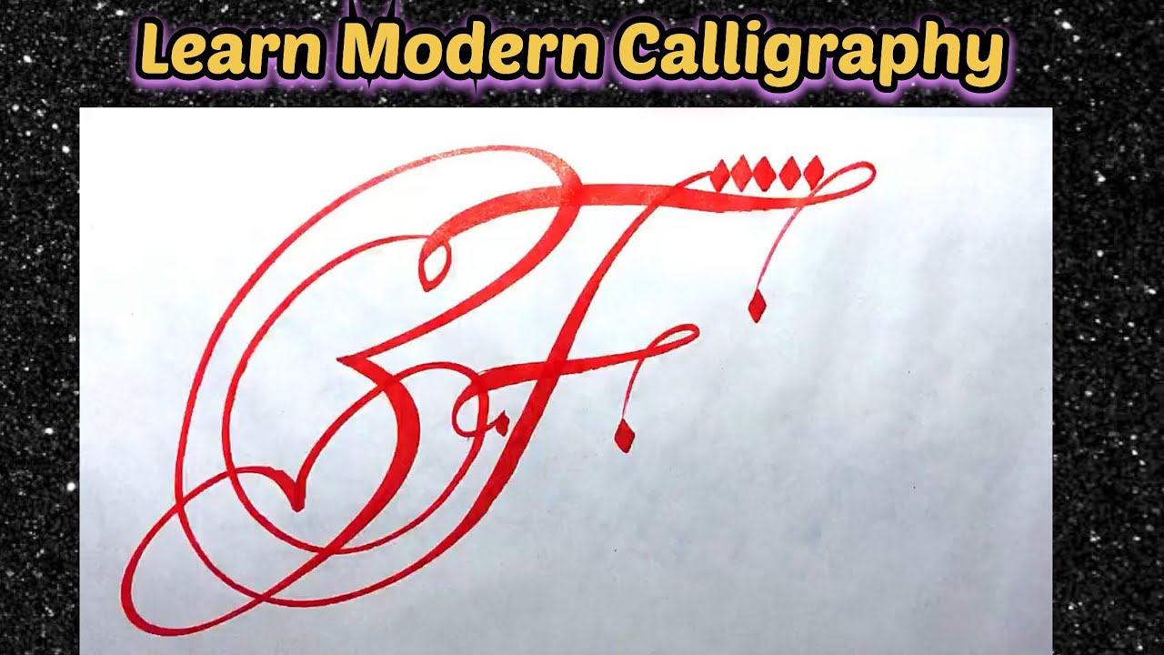 F Capital Letter in Modern Calligraphy with Cut Marker | Modern Cursive ...