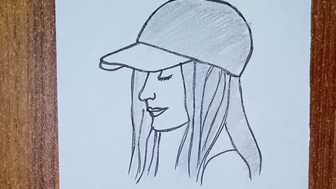 how to draw a beautiful girl drawing with cap || pencil drawing ...