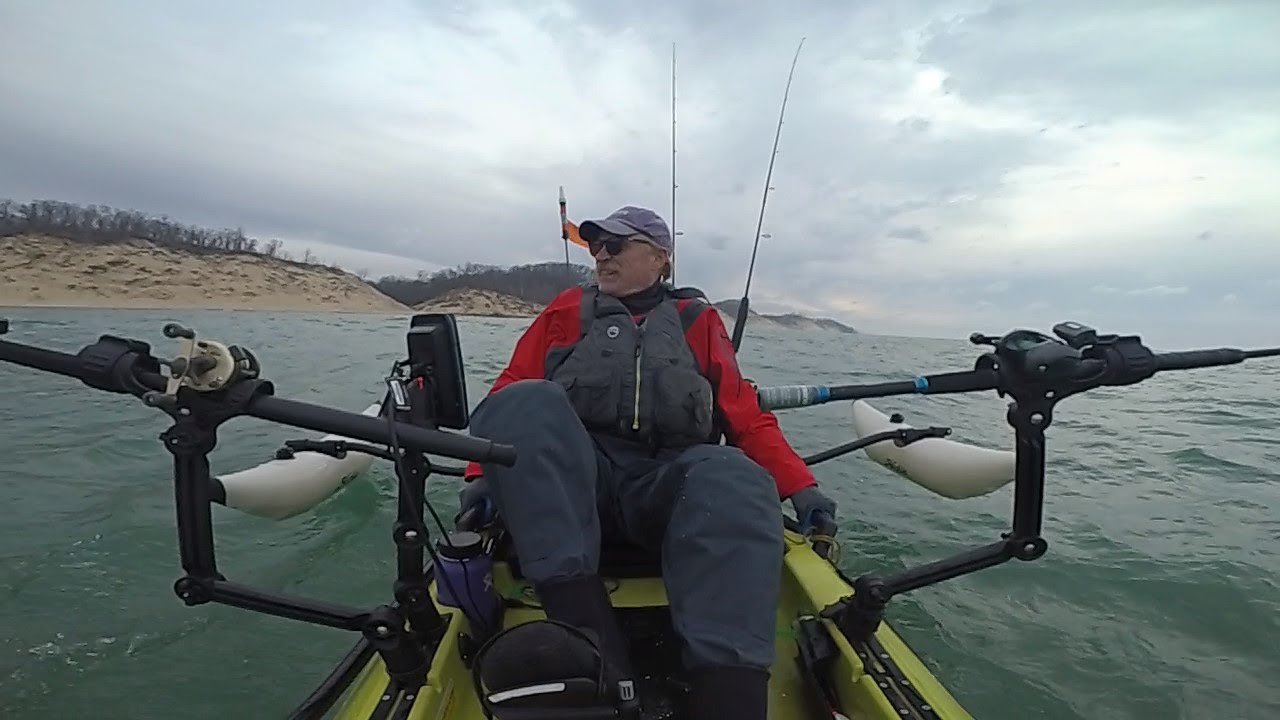 Kayak Coho Fishing Lake Michigan - YouTube