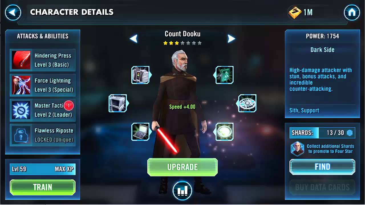 Star Wars Galaxy of Heroes - Count Dooku Character Unlocked - YouTube