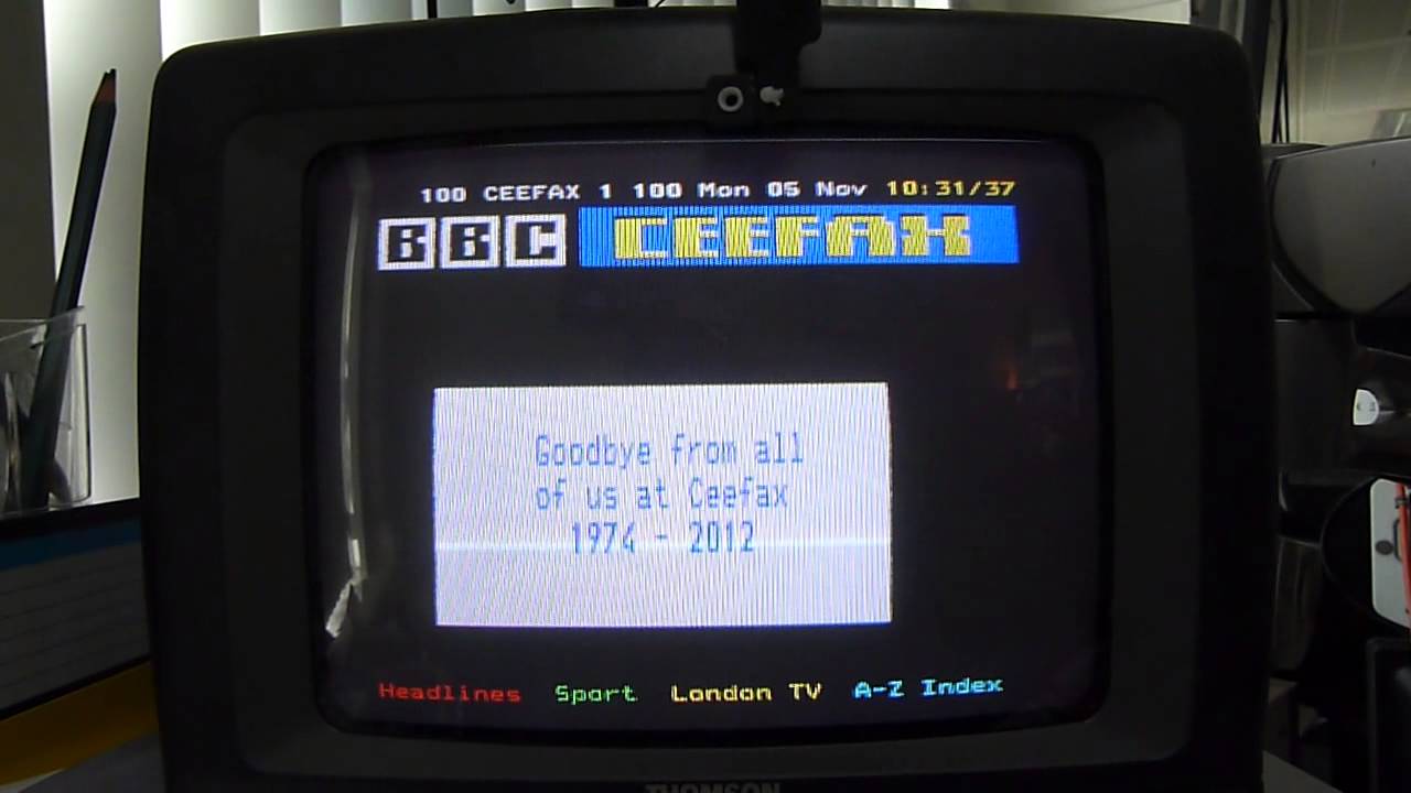 Farewell Ceefax and white dot - AFTER they'd turned it off. - YouTube