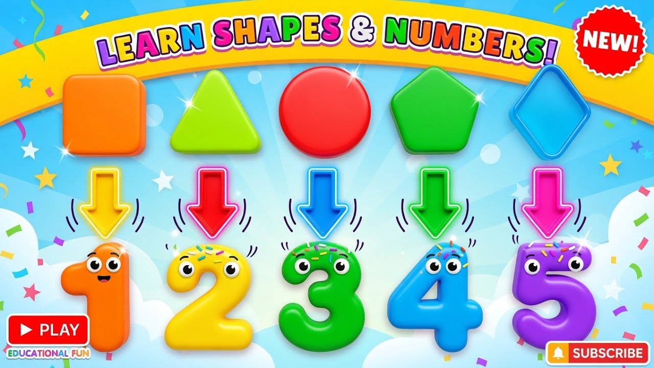 Learn Shapes, Colors, Numbers for Kids | Fun & Easy Preschool Learning ...