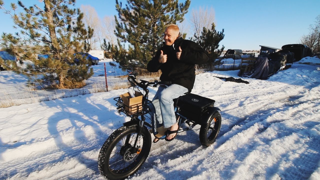 This Electric Trike is a BEAST in the Snow! (Addmotor M340) - YouTube