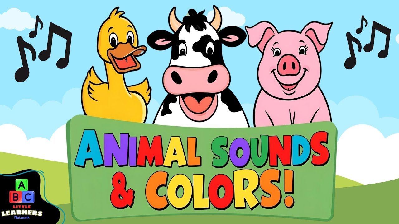 Animal Sounds & Colors for Kids | Preschool Learning Songs + Counting ...
