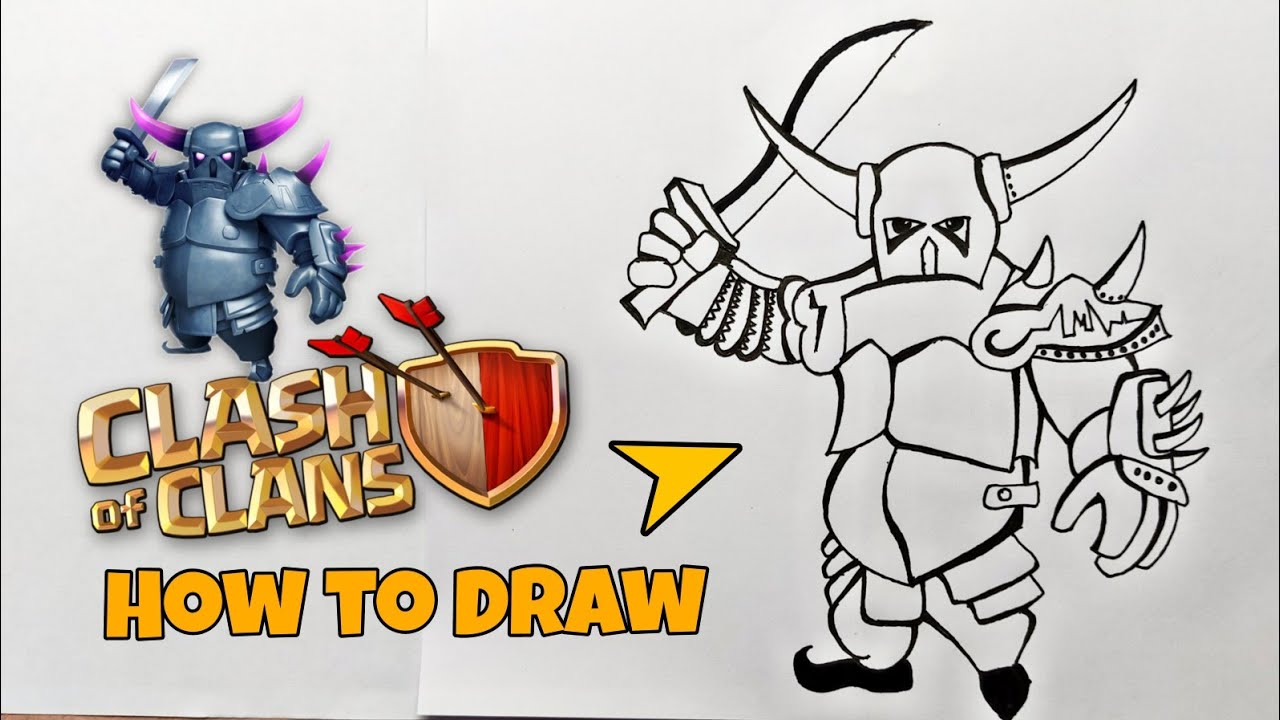 Clash of clans || Pekka || Drawing || Learn How to Draw Pekka from ...