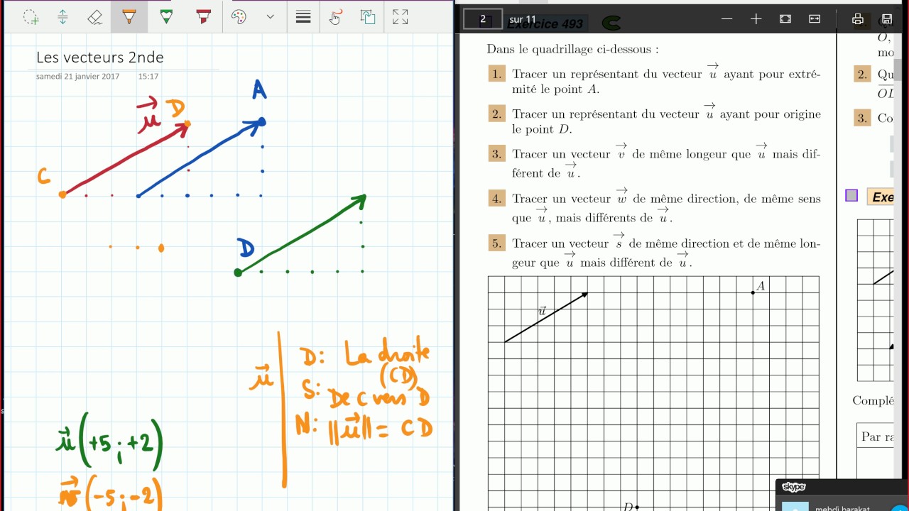 Les vecteurs - 3ème - exercices corrigés. - YouTube