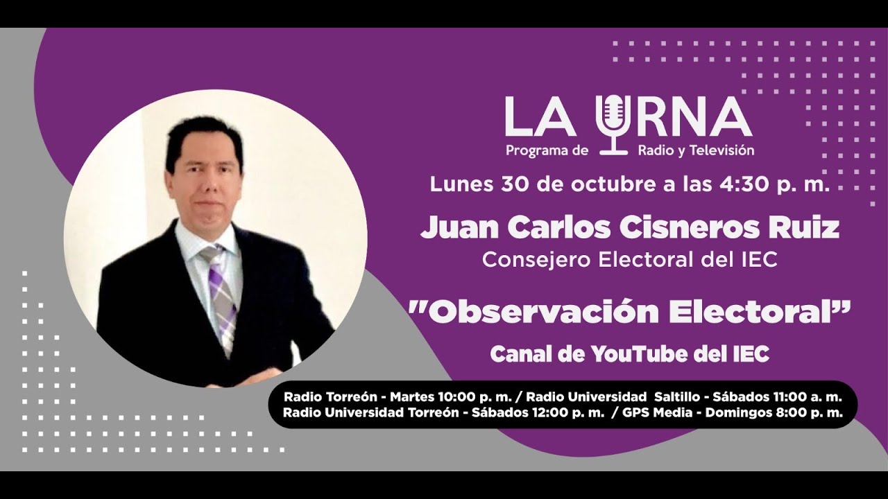 La Urna, programa de Radio y Televisión del IEC. Octubre 30 de 2023 ...