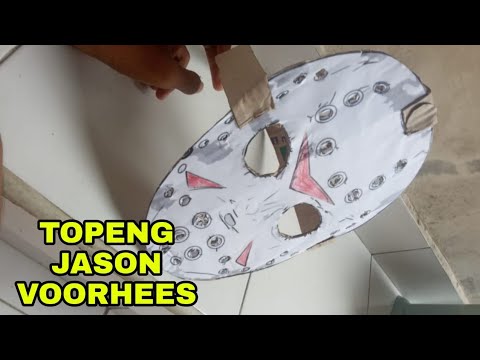 CARA MEMBUAT TOPENG JASON VOORHEES DARI KARDUS BEKAS - YouTube