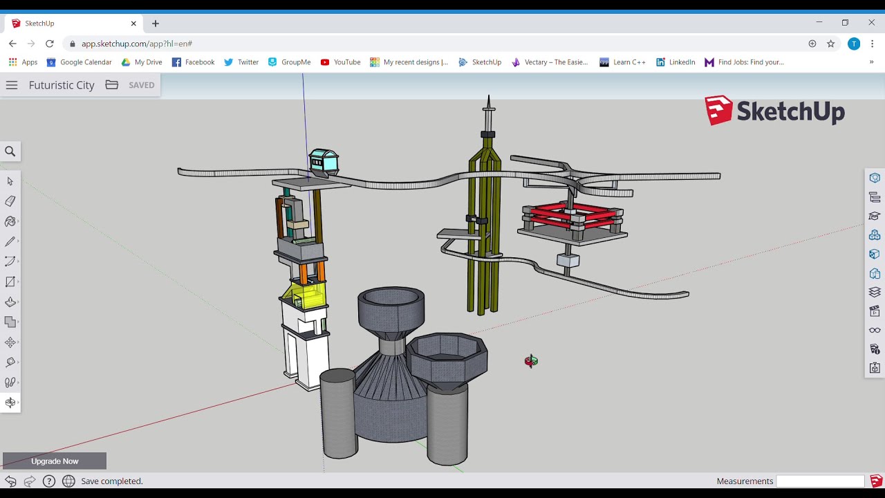 SketchUp Futuristic City 4 - YouTube