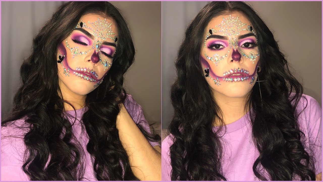 CATRINA MODERNA CON DIAMANTES || Maquillaje P/ halloween// Cristina ...