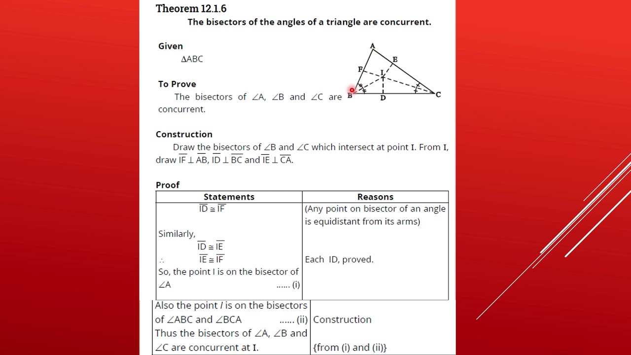 Theorem 12.1.6 | Ch# 12 | Class 9| Maths | Punjab and Federal Board ...