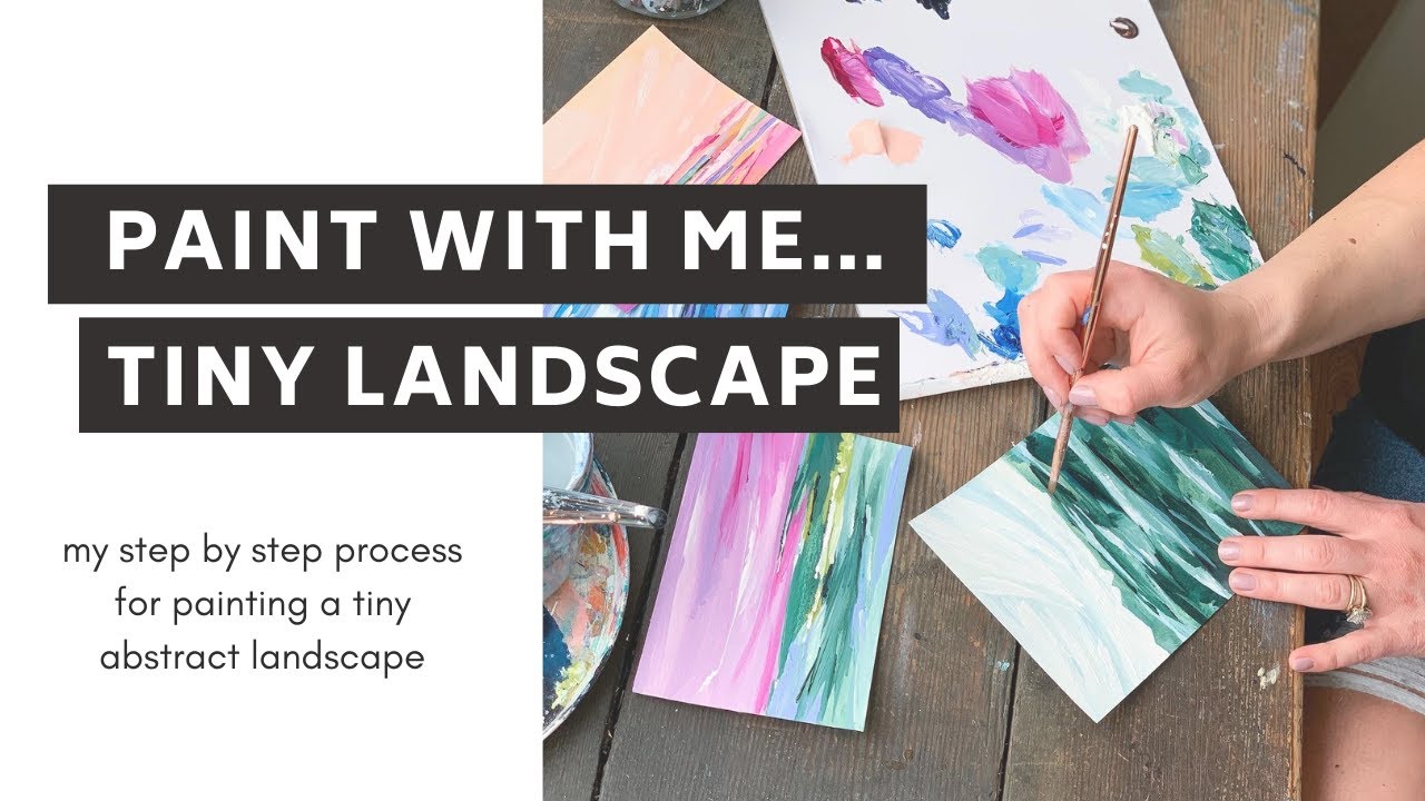 step by step process for painting an abstract landscape using acrylic ...