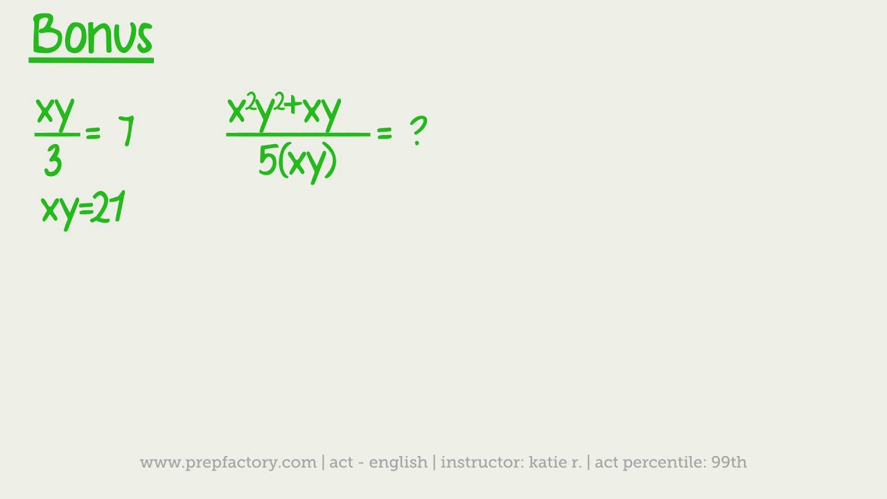 ACT Math - Algebra - Absolute Value & Bonus Questions - YouTube