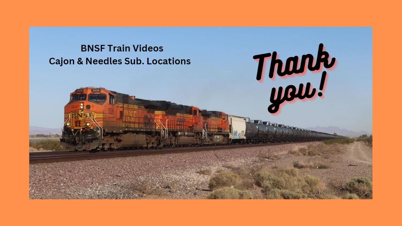 BNSF 5526, 6042, 6796, 7150 Cajon Sub Action Tank Car Train, Intermodal ...