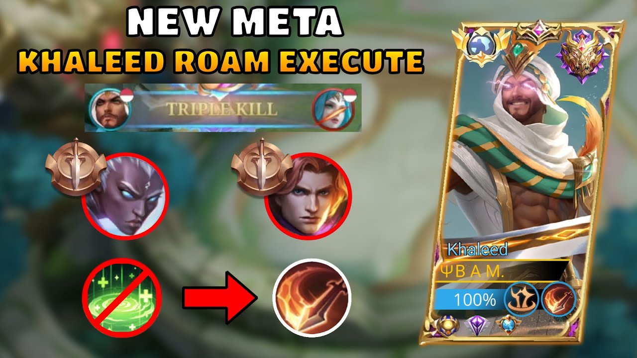 KHALEED TRIPLE KILL WITH EMBLEM TANK IN ROAM LANE 😱| KHALEED BEST BUILD ...