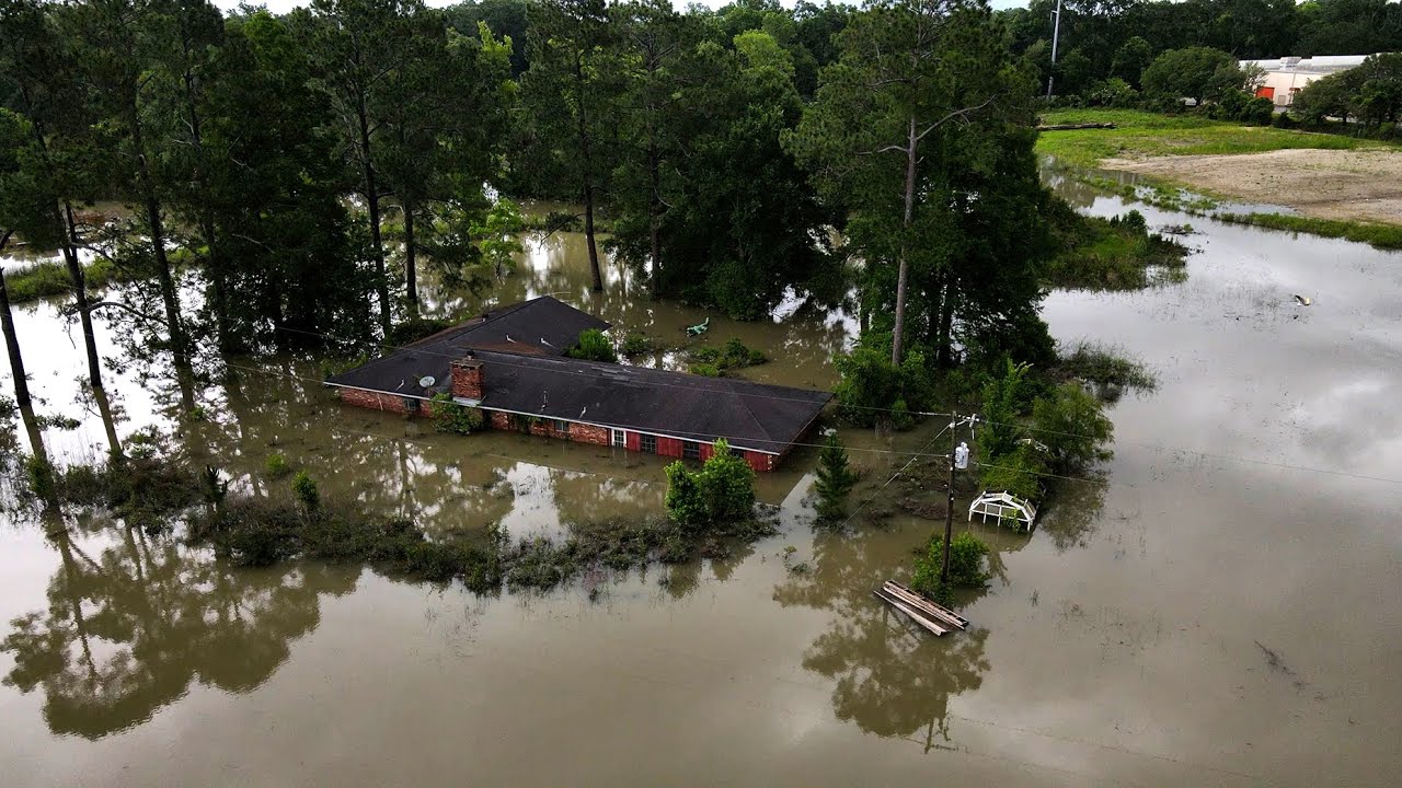 DRONE FOOTAGE: Flooding at Highland and I-10 - YouTube