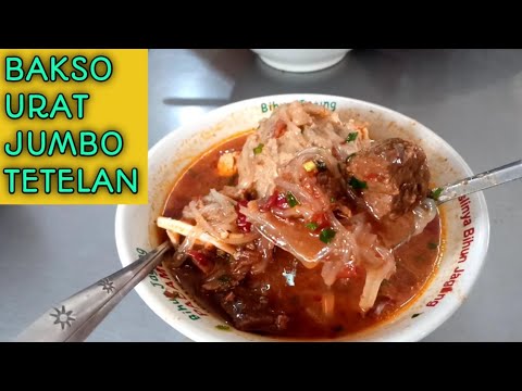 Makan Bakso Urat JUMBO tetelan memang mantap | dadakan beli bakso urat merdeka