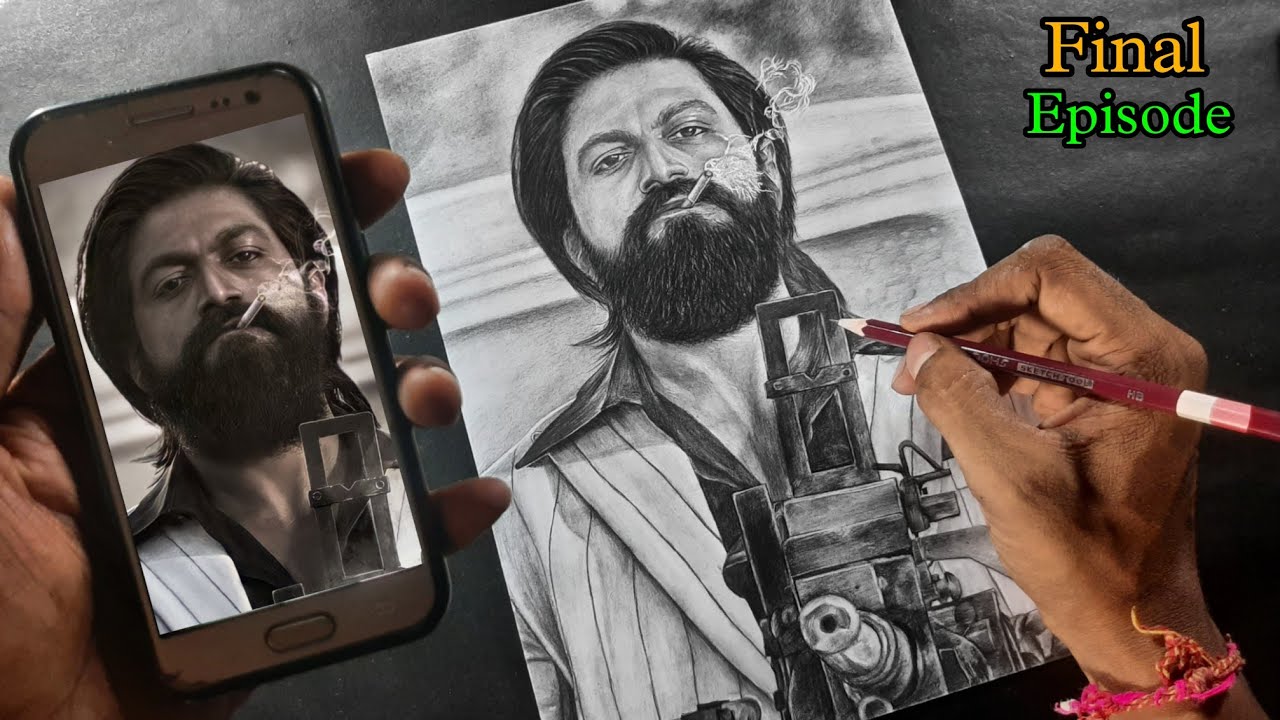 How to draw KGF Chapter 2 Yash 🔥 || Shading tutorial || Final Episode ...