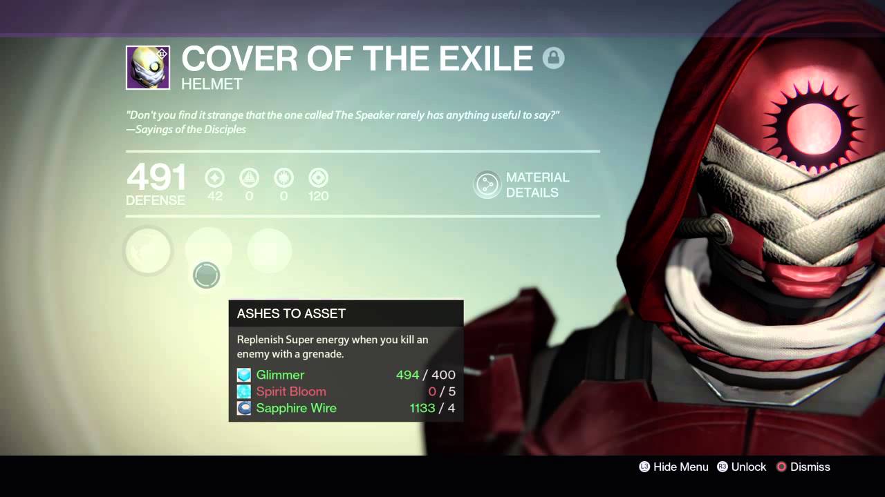 Destiny Cover of the Exile Legendary Trials of Osiris Hunter Helmet ...