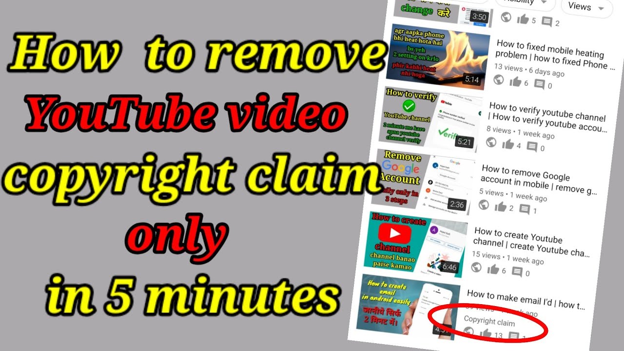 How to remove copyright claim in YouTube video | YouTube video ...