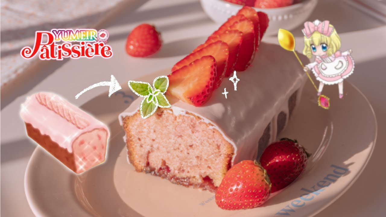 the cutest Strawberry Pound Cake | 🍓 Yumeiro Patissiere Recipe - YouTube
