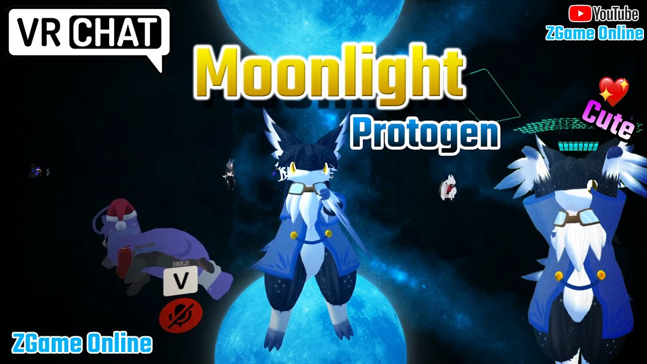Moonlight Protogen Avatars for VRChat , Skin Review Gaming - YouTube