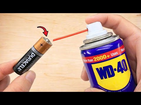 🔋 Bir Daha Asla Yeni Pil Almayın! WD-40 Kullanın ve Ne Olduğunu İzleyin!
