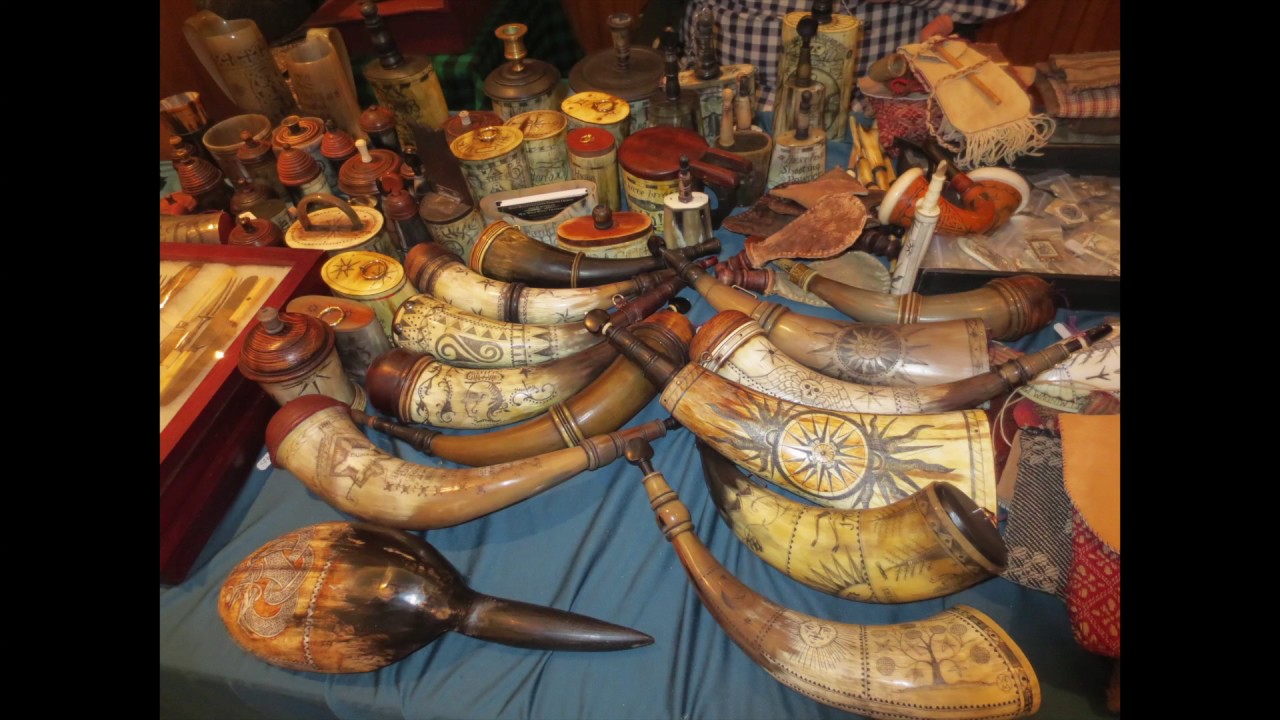 Bone Tipped & Banded Powder Horns - YouTube