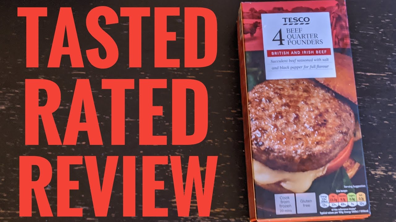 Tesco Quarter Pounder Beef Burgers Tasted Rated and Review - YouTube