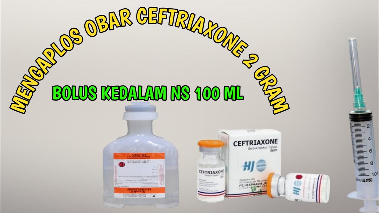 CARA MENGAPLOS OBAT CEFRIAXONE 2 GRAM DAN BOLUS KE DALAM NACL 100 ML ...