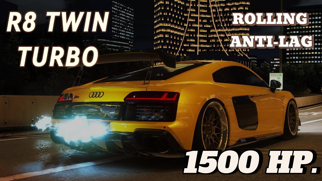 AUDI R8 TWIN TURBO 1500HP ROLLING ANTI-LAG | ASSETTO CORSA - YouTube