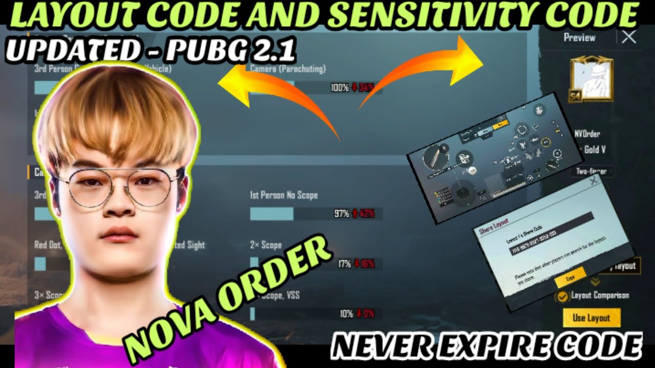 Nova order control code & sensitivity code | Order sensitivity settings | PUBG 2.1 | Eagle Xarmy ...