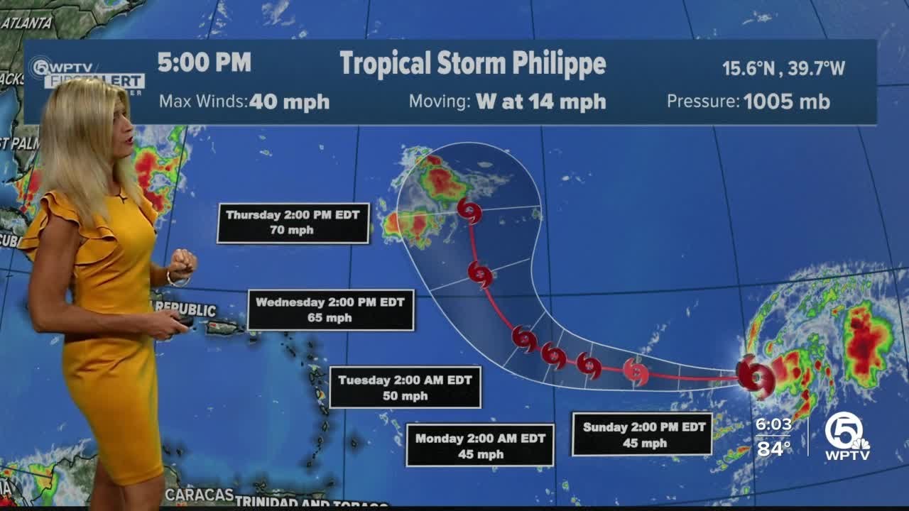 Tropical Storm Philippe forms in Atlantic with 40 mph winds - YouTube