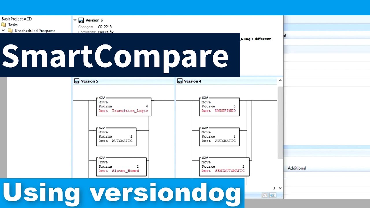 versiondog's unique built-in support for visual program comparisons ...