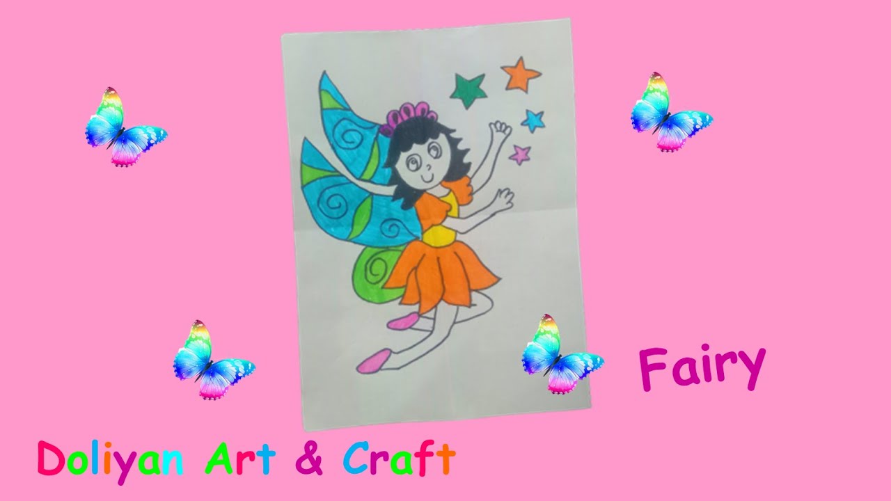 Beautiful Fairy Drawing | Pari Drawing | How to Drawing Fairy Doll ...
