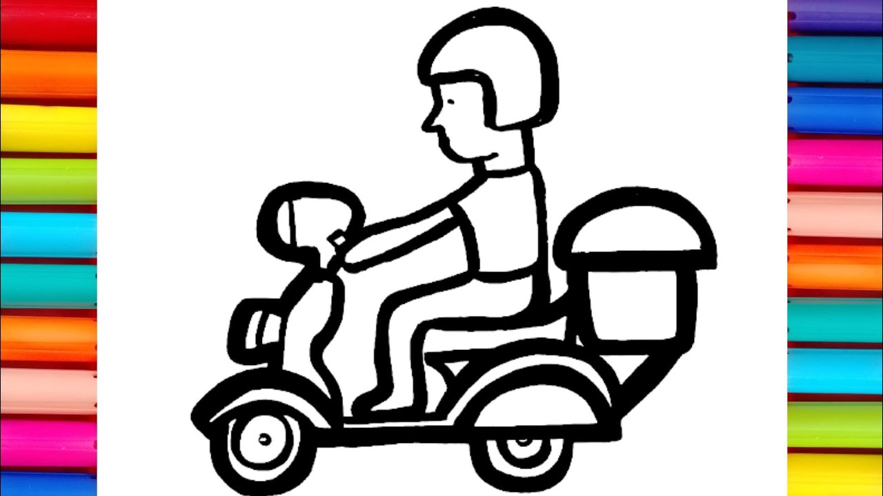 How to Draw A Scooter Drawing || Scooter Drawing Step by step Easy ...