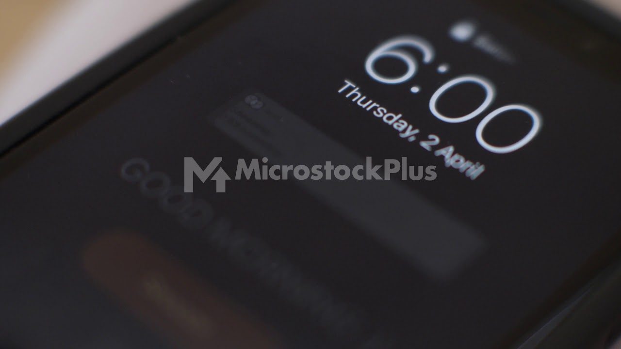 Good morning 6 am alarm clock on the phone, a finger taps snooze. - YouTube