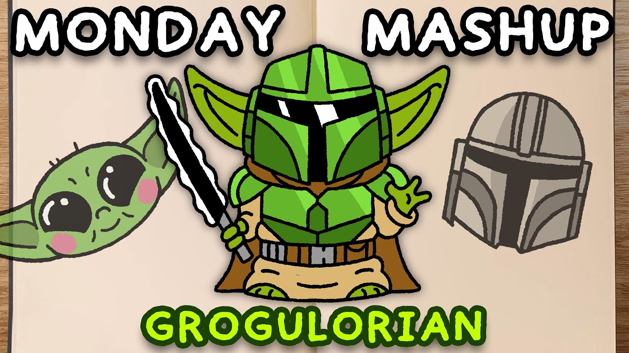 How to draw: Grogu and Mando COMBINED! (Monday mashup) - YouTube