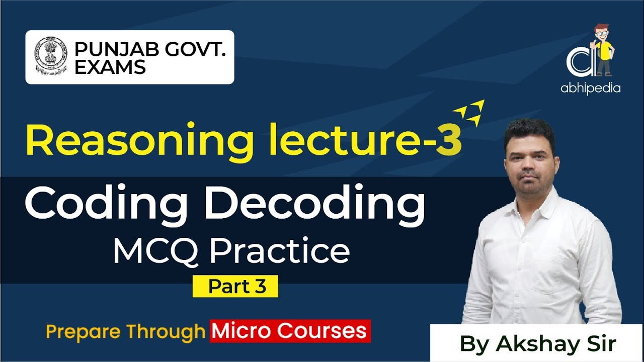 All Punjab Govt. Exam 2023 | Logical Reasoning |Coding & Decoding ...