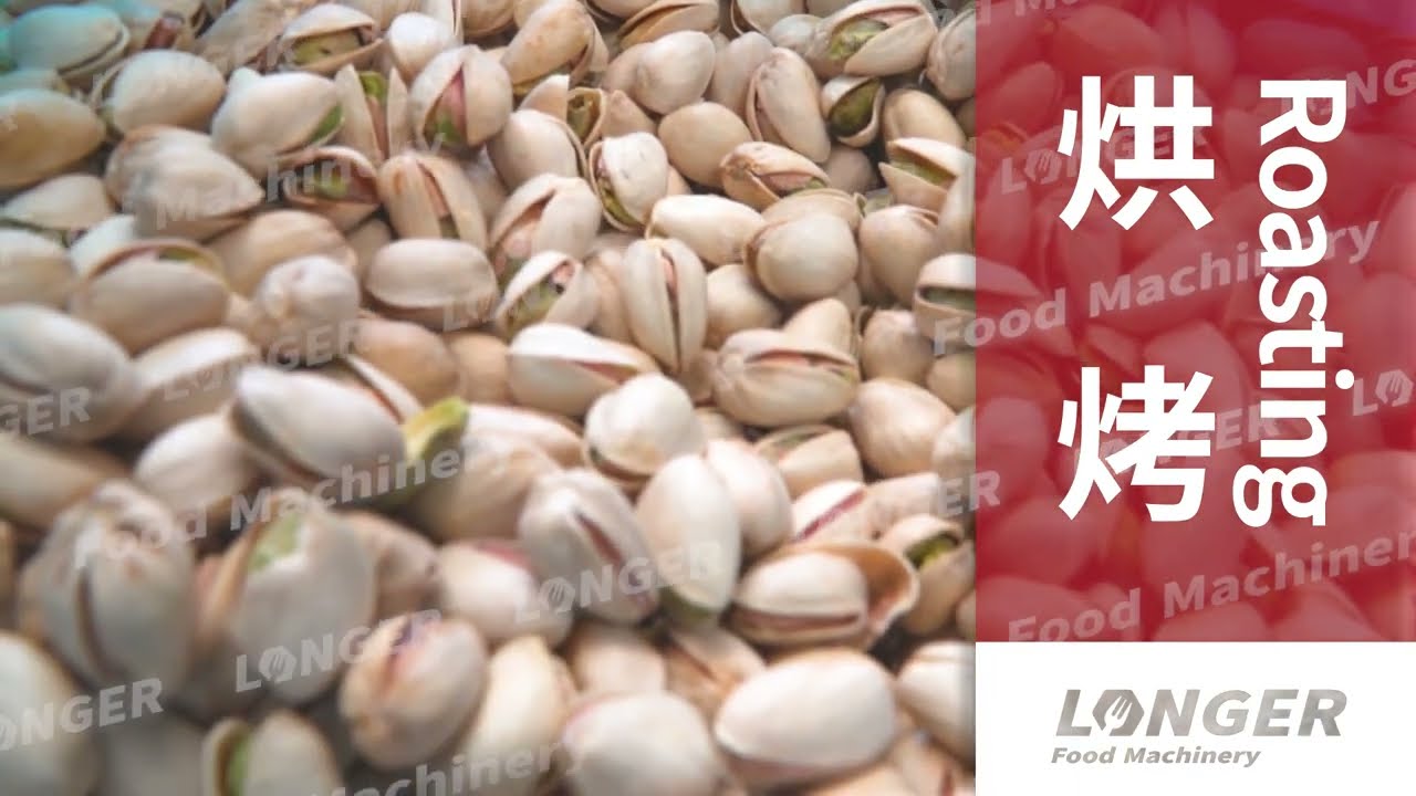 Pistachio Roasting Chopping Processing Line - YouTube
