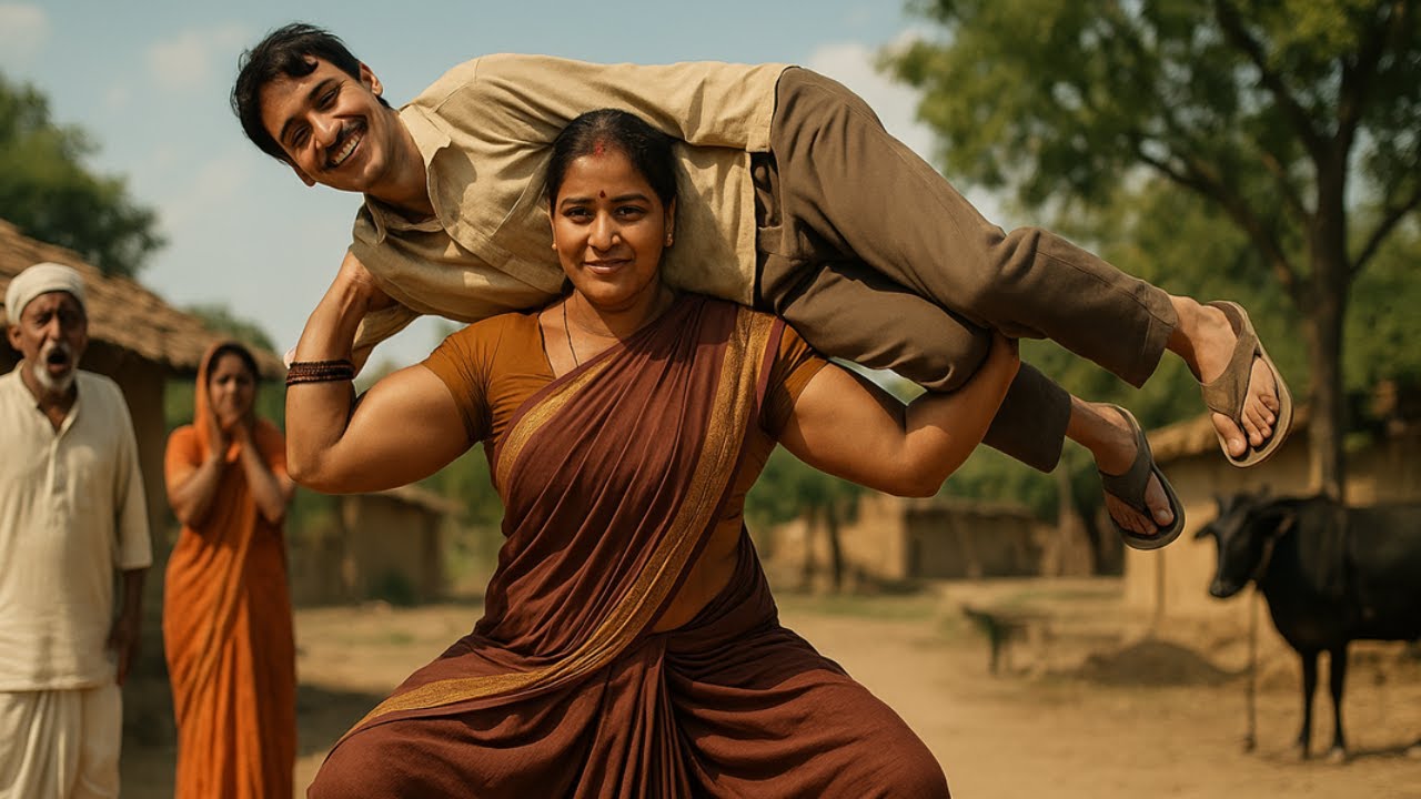 VILLAGER WIFE LIFT CARRY HUSBAND - YouTube