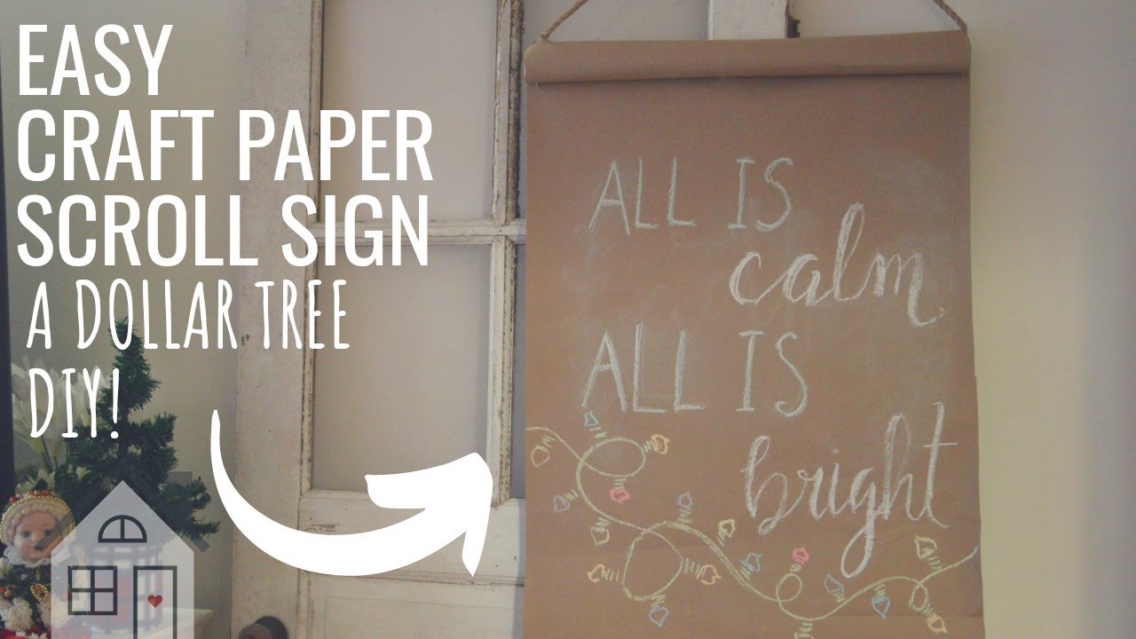 VLOGMAS: DIY Brown Paper Scroll Sign Decor | How to make a CHRISTMAS ...