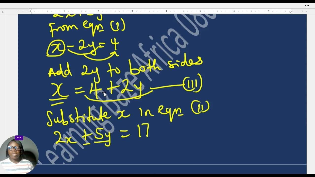 Solving Simultaneous Equations using Substitution Method - YouTube