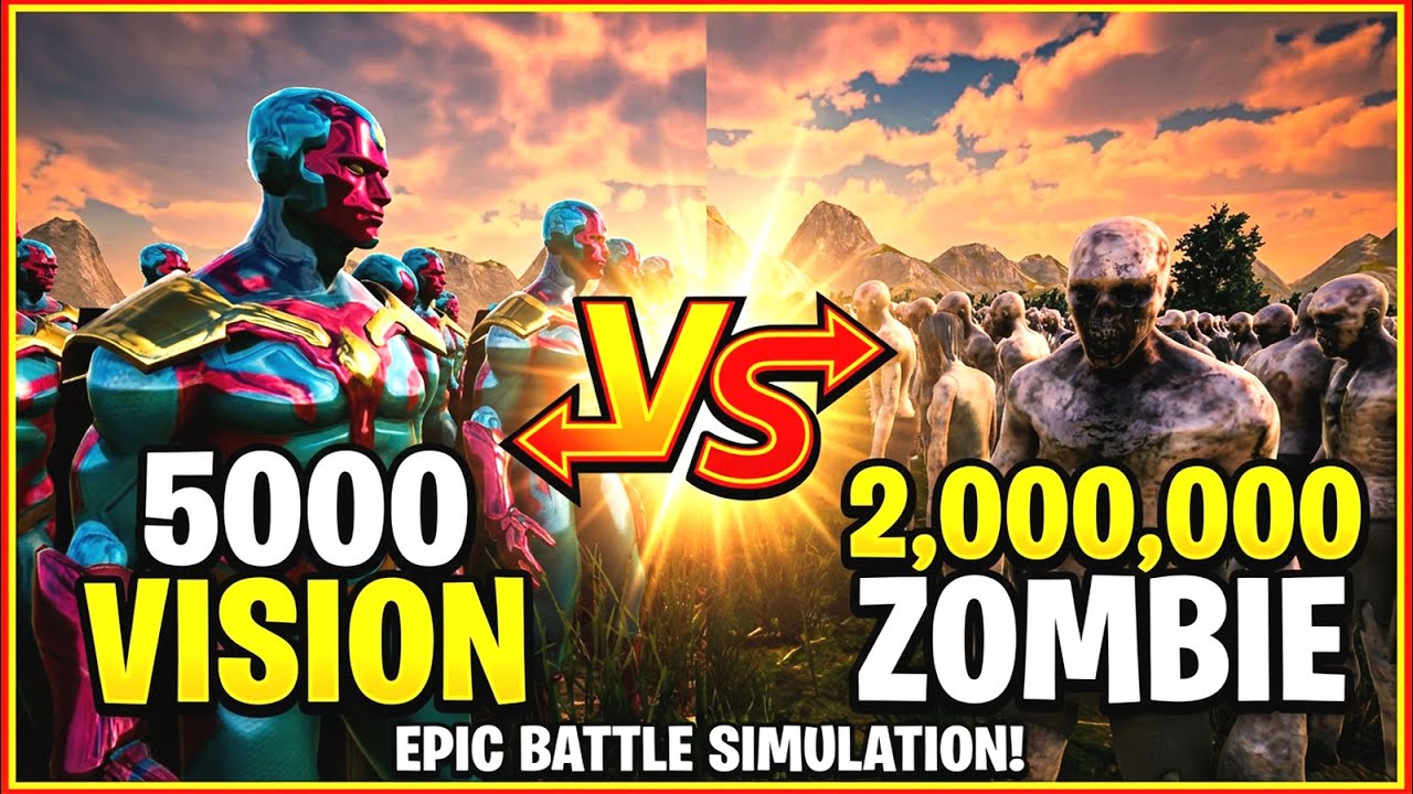 5000 Vision VS 2,000,000 Zombie - YouTube