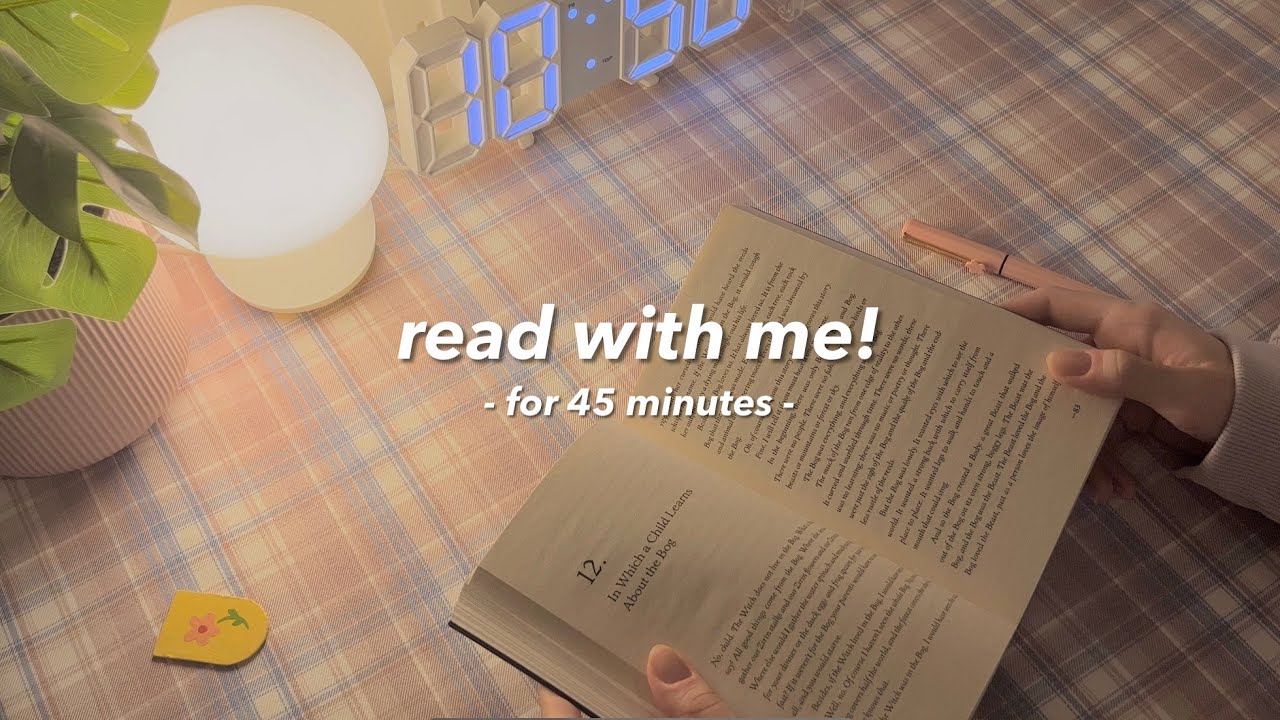 read with me 🌙 | 45 minutes + piano & rain sounds - YouTube