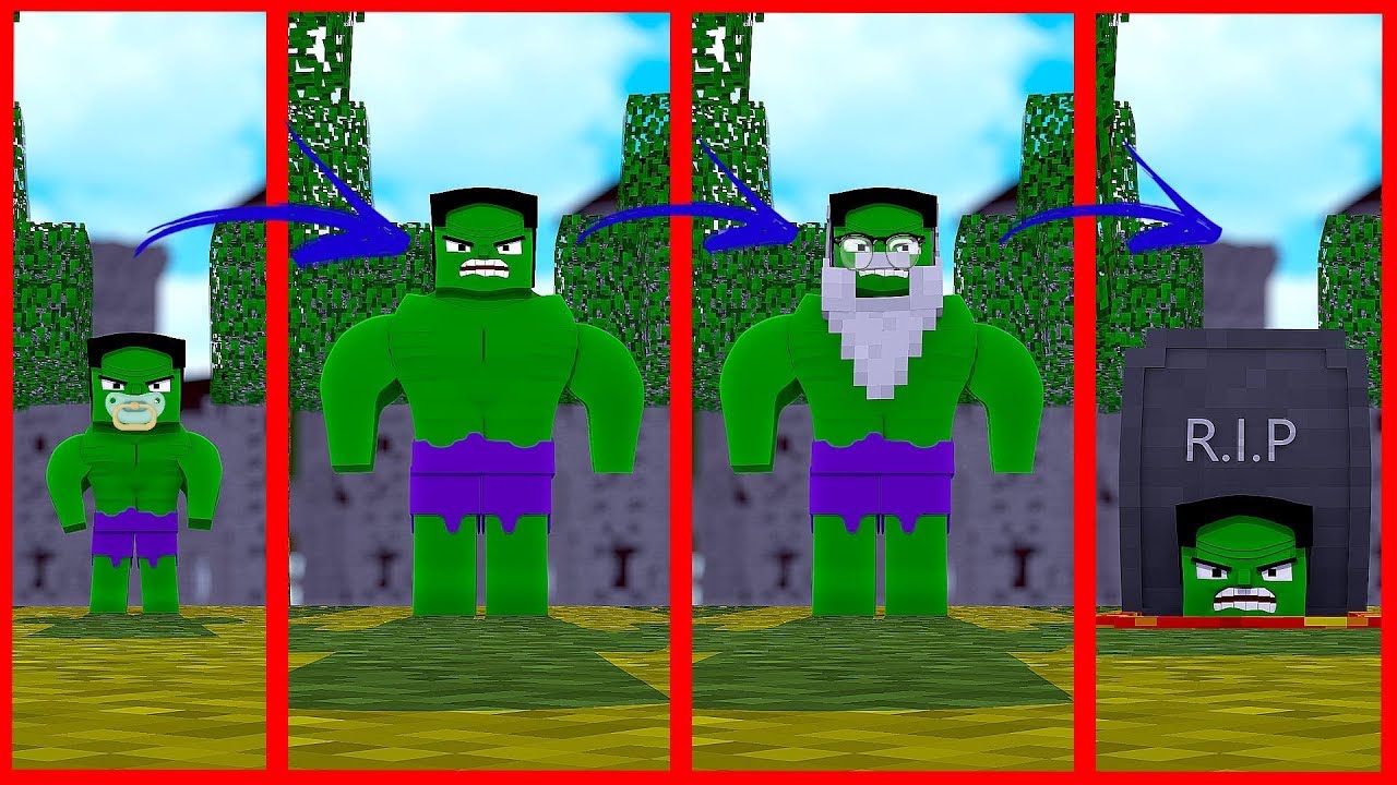 Minecraft - THE LIFE CYCLE OF THE HULK FROM BIRTH TO DEATH!! - YouTube