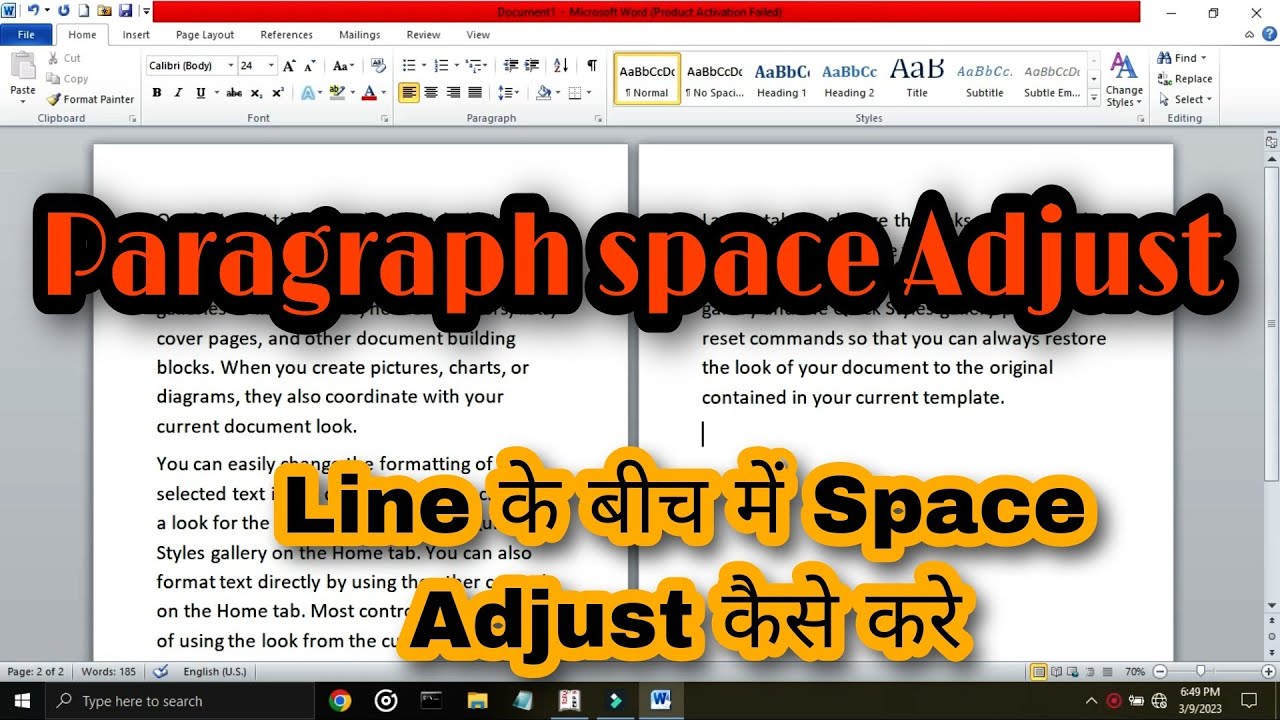 How to adjust line spacing in microsoft office || Paragraph Space ...